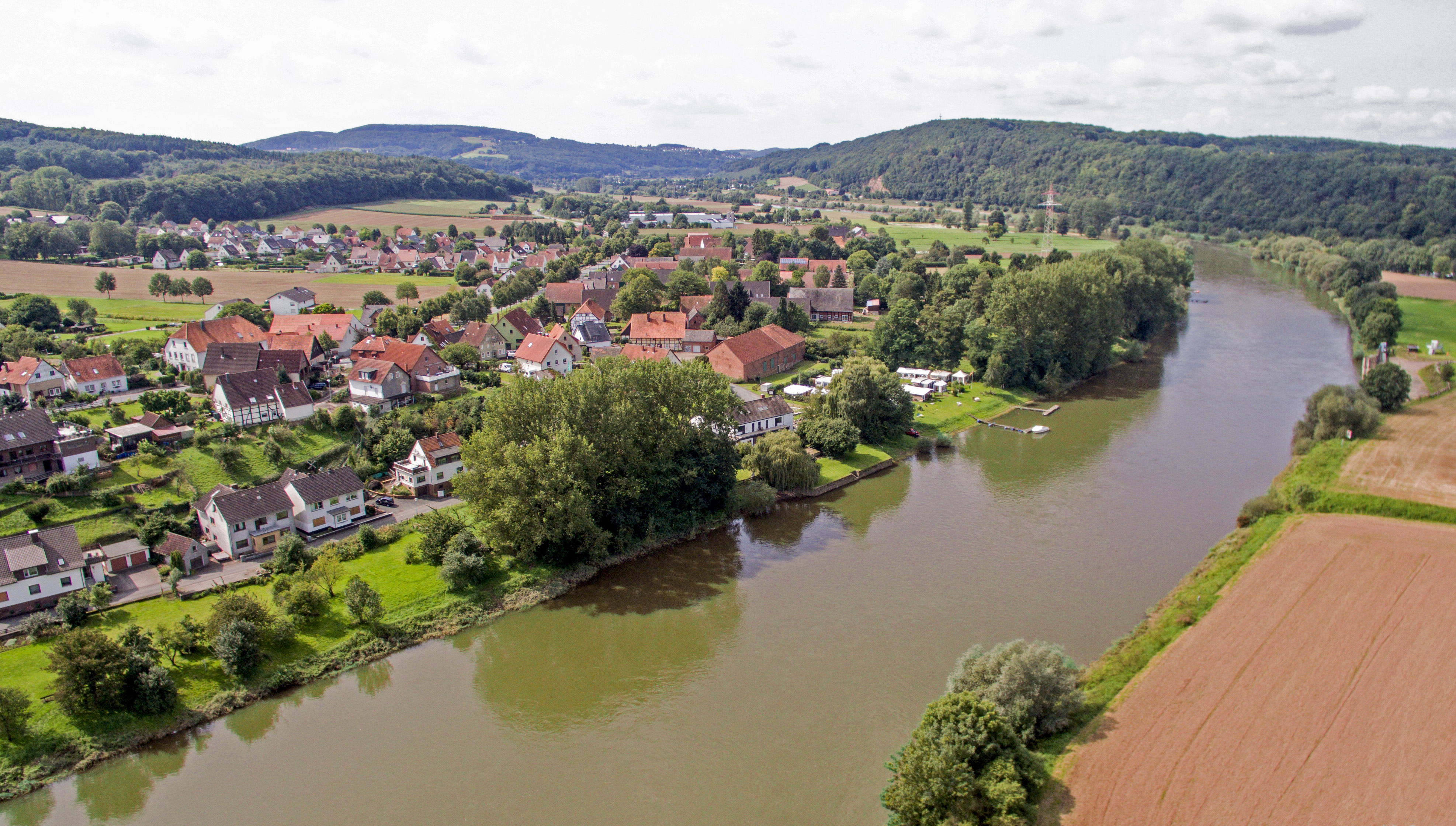 Kalletaler Ortschaften von oben